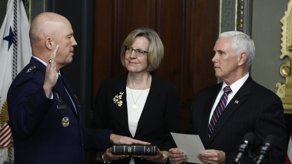 Commander Sworn In As First Member Of New Space Force | WAMU